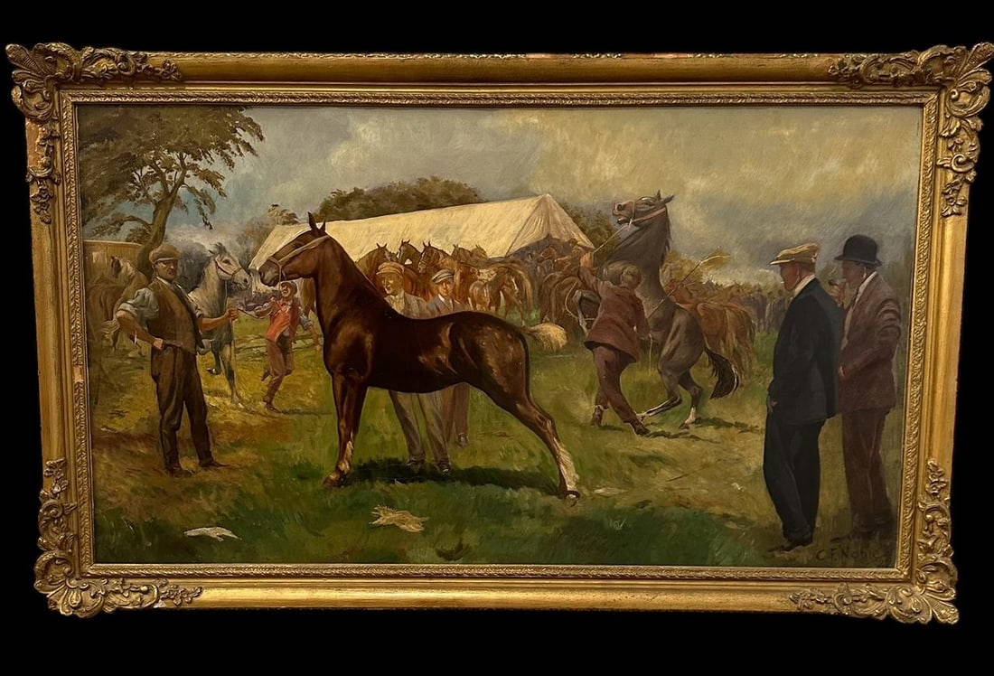 Charles F Noble Original Oil Painting 1927 Auction