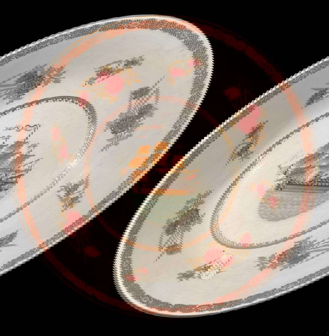 Chinese Guilded Bowl Sailing Ship 1821-1850 Da Qing Qianlong Nian Zhi ...