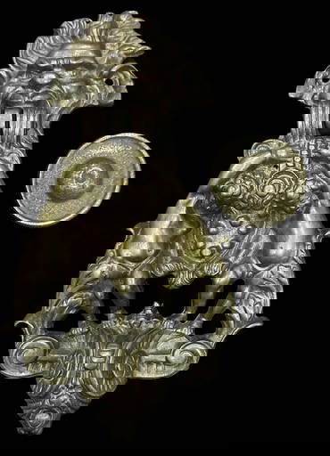 Antique Italian Bronze Baroque Grotesque Demon/cherub Door Knocker