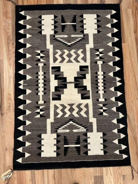 Native American Louise Begay Navajo Storm Pattern Woven Rug Auction