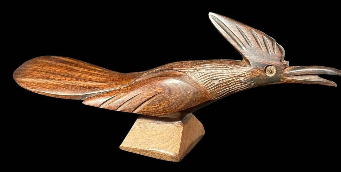 Hand Carved Ironwood Roadrunner Auction