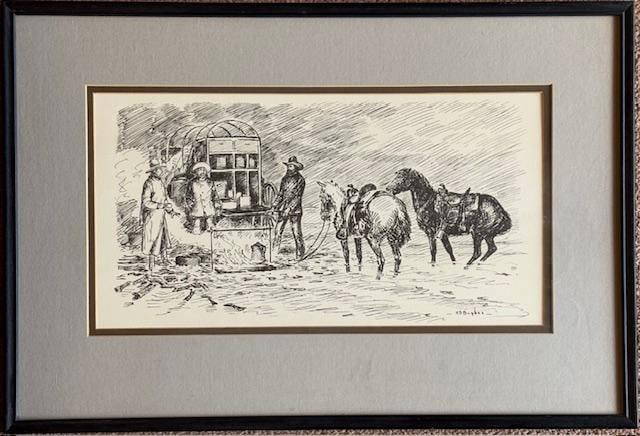 Original Ink Drawing By H.d. Bugbee Auction
