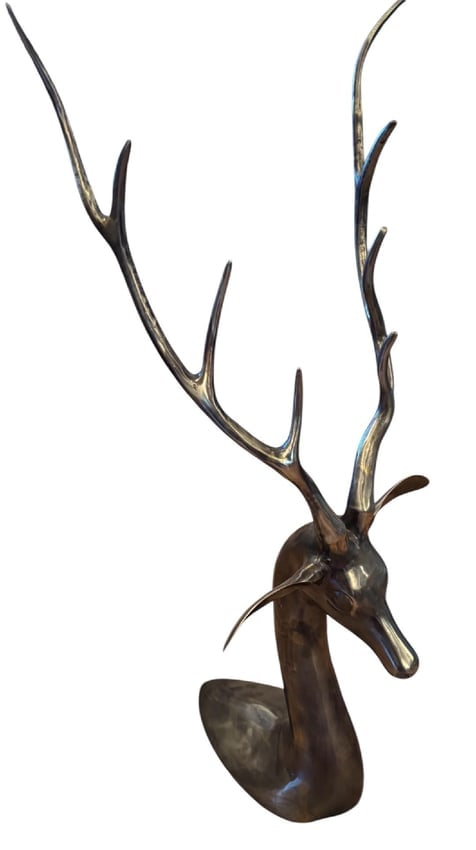 Buy Metal Stag Sculpture Baked Enamel | Cowboy Joe's Antiques In Nm