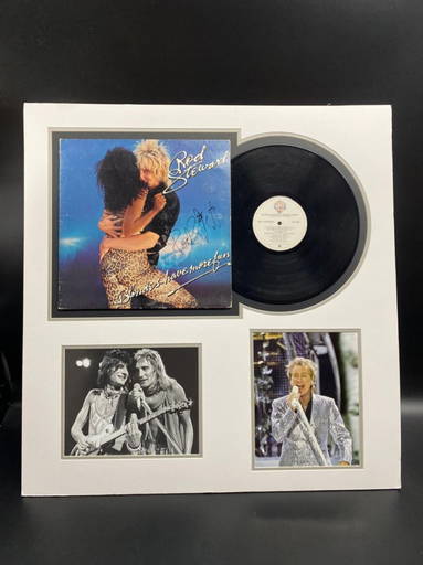 Rod Stewart Autographed Album Cover Matted W/photos