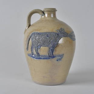 Rare Ml Owens Cb Craven Salt Glaze Jug