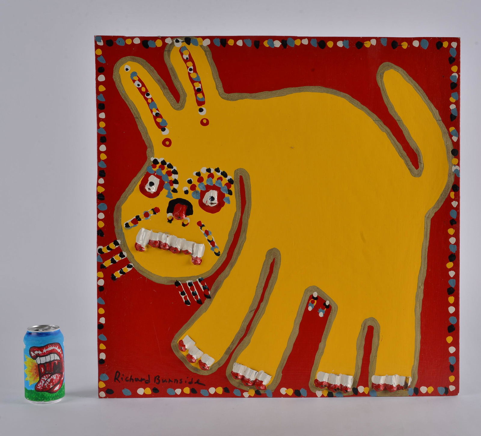 Richard Burnside Folk Art Yellow Cat