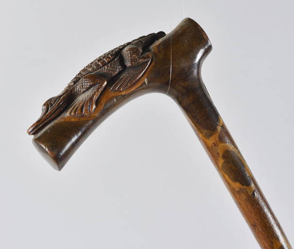 Folk Art Carved Alligator Cane