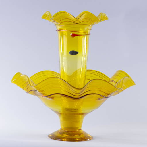 Blenko Art Glass 2 Piece Epergne
