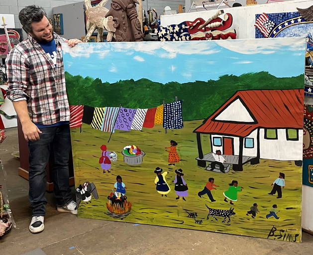 Bernice Sims Painting Monumental Size - Dec 11, 2021 | Ledbetter Folk ...