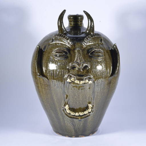 Steve Abee Devil Face Jug - Mar 19, 2022 | Ledbetter Folk Art Auction in NC