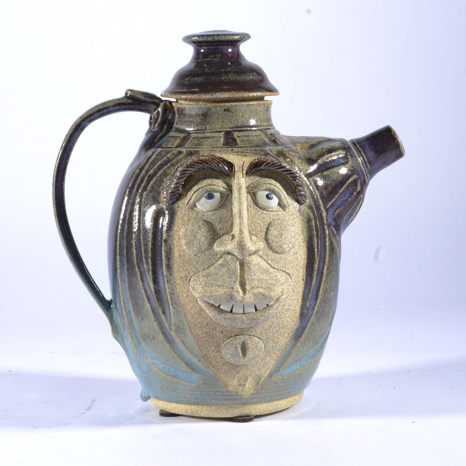 PEACEFUL PATH POTTERY FACE JUG LIDDED PITCHER NC - Jul 09, 2022 ...