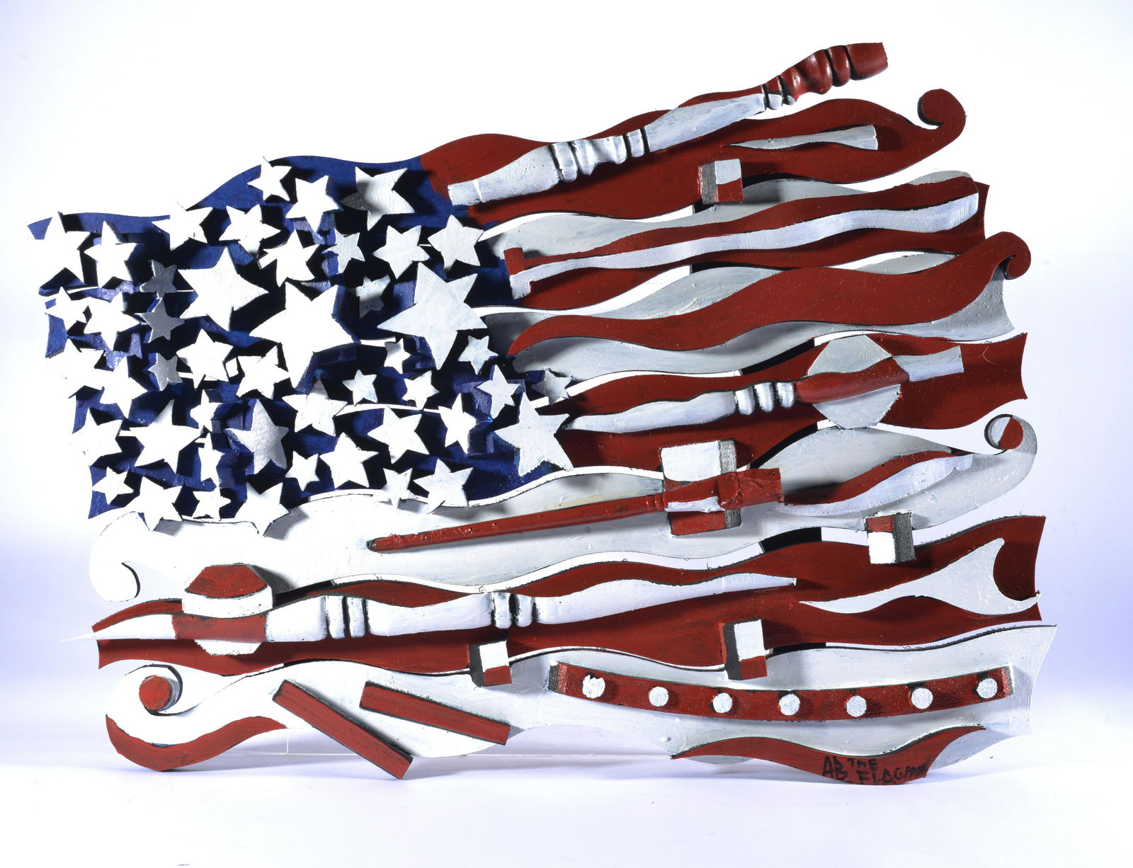 Ab The Flagman Folk Art American Flag