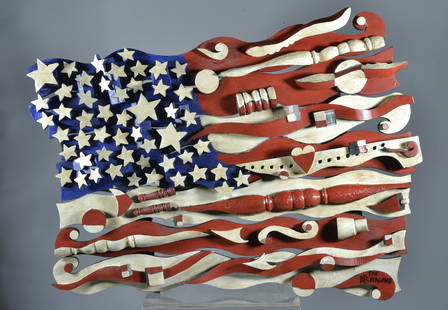 Ab The Flagman Folk Art Flag