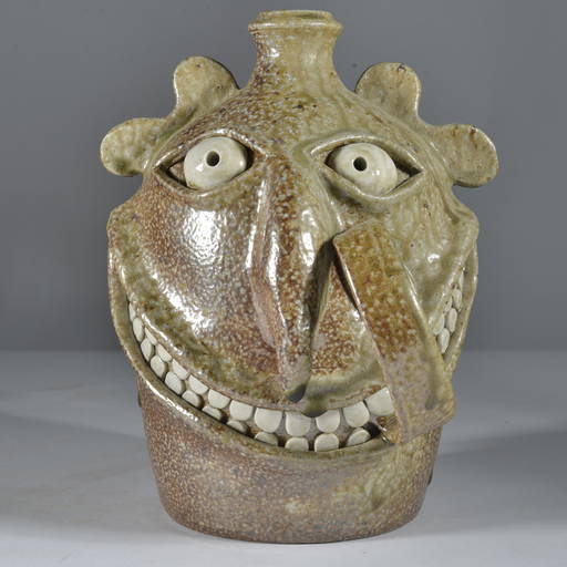 Matt Luck Salt Glaze Face Jug - Nov 27, 2022 | Ledbetter Folk Art ...