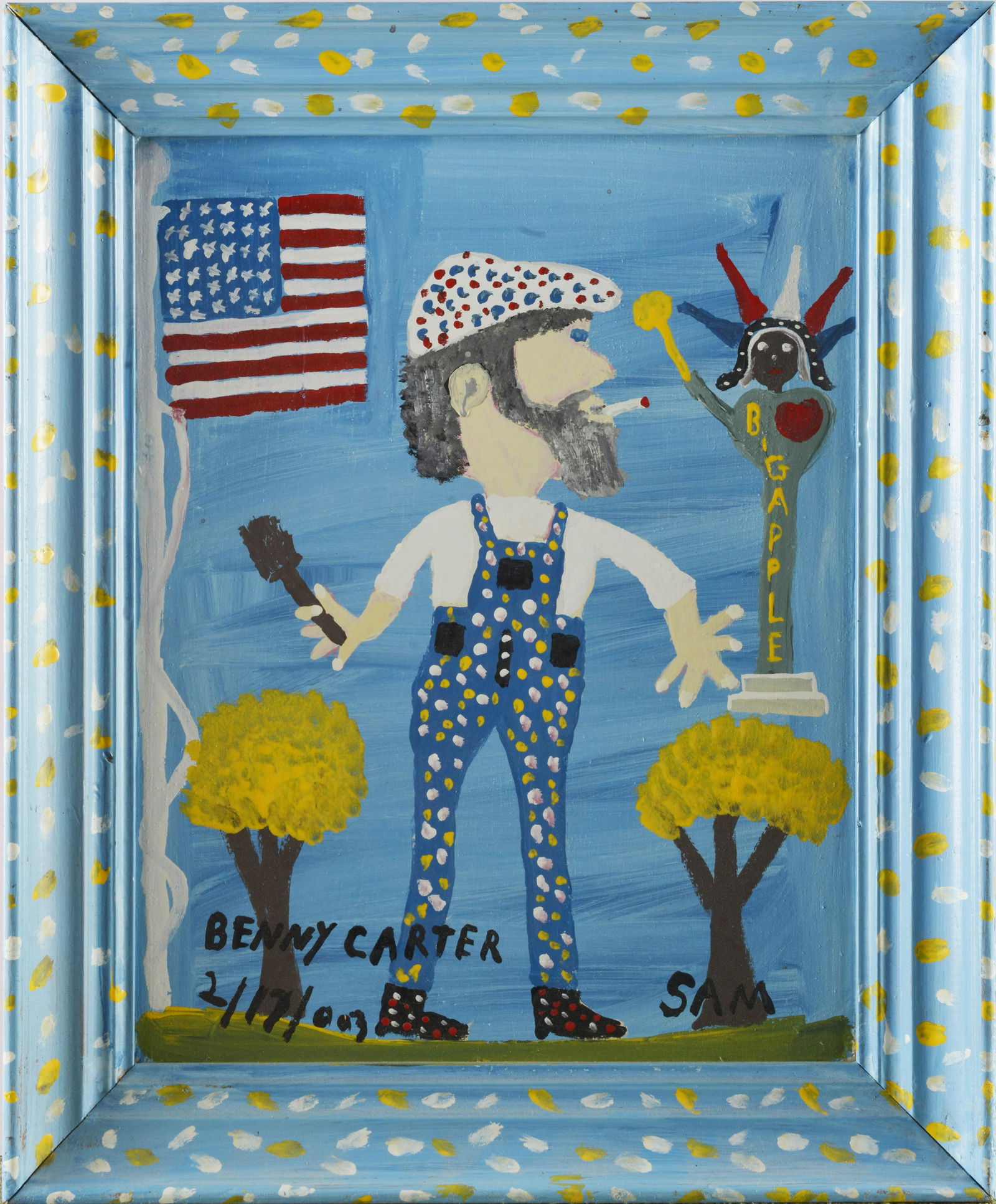 Sam "The Dot Man" McMillan (1926 - 2018) Benny Carter Painting (#0055 ...