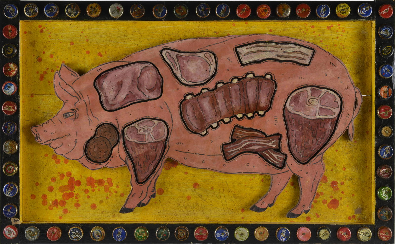 Eric Cunningham Folk Art Painting Pig Auction