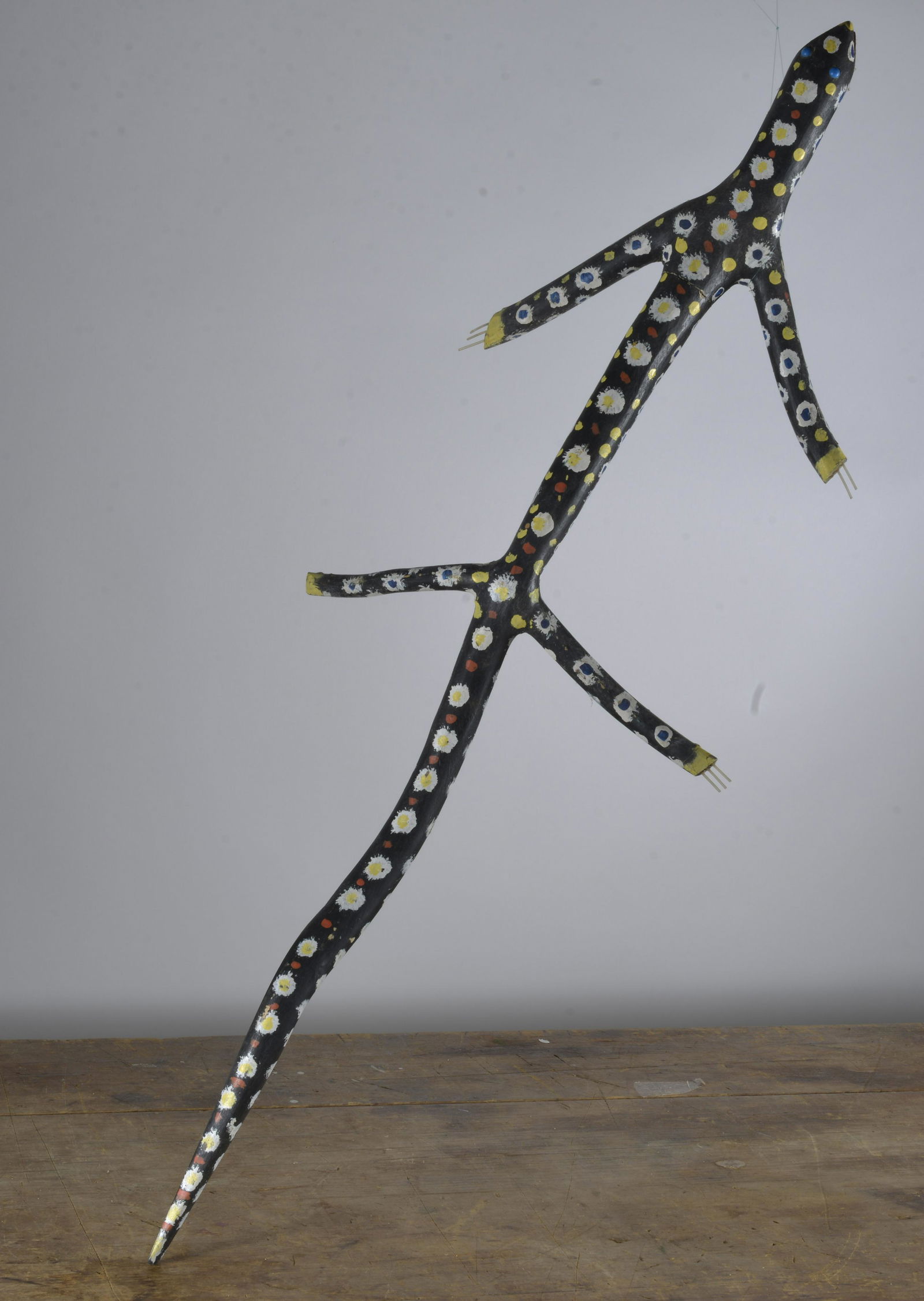 Ed Lambdin Carved Folk Art Lizard Staff Auction