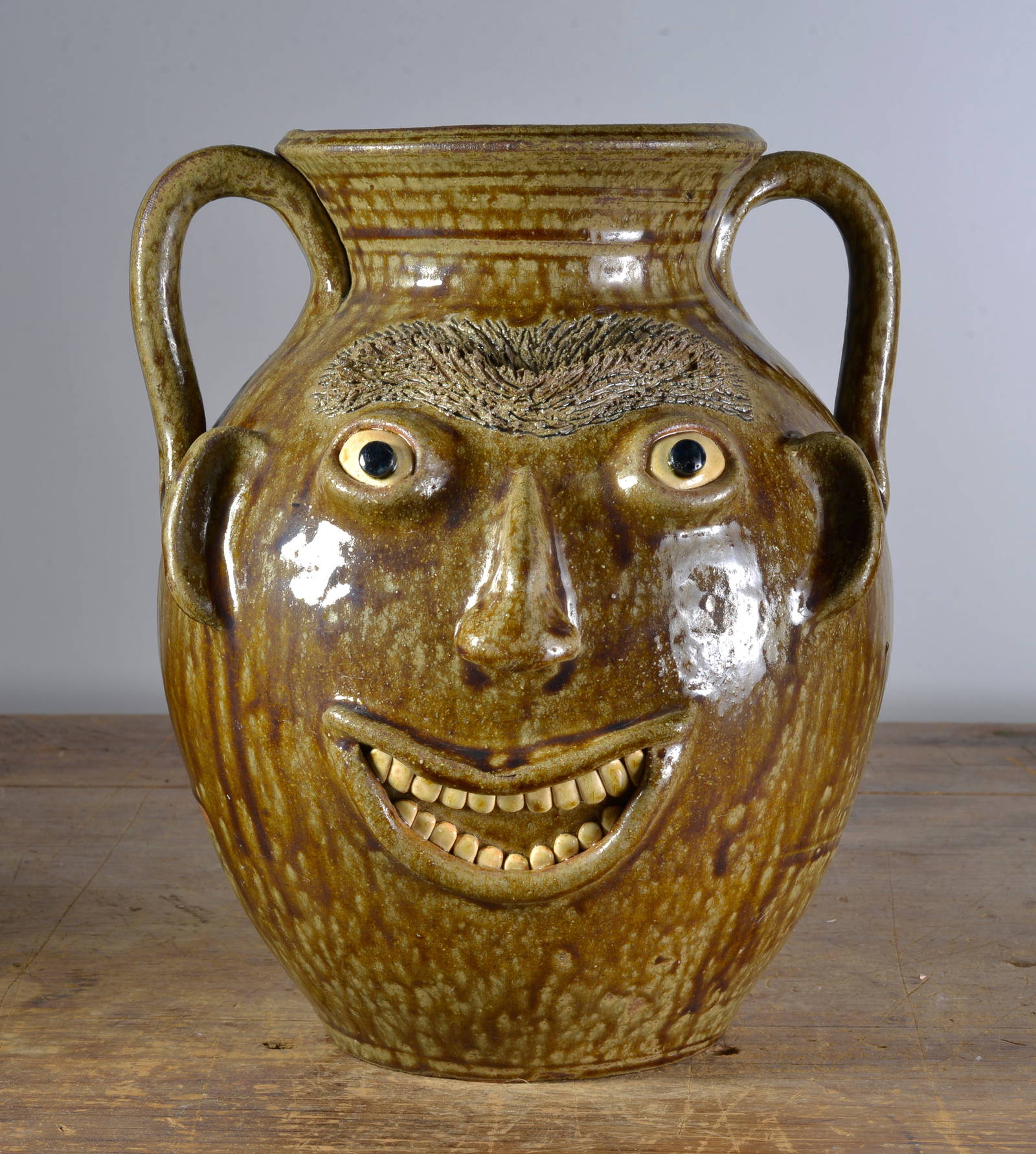 Richard Kale Double Handled Face Jug Auction