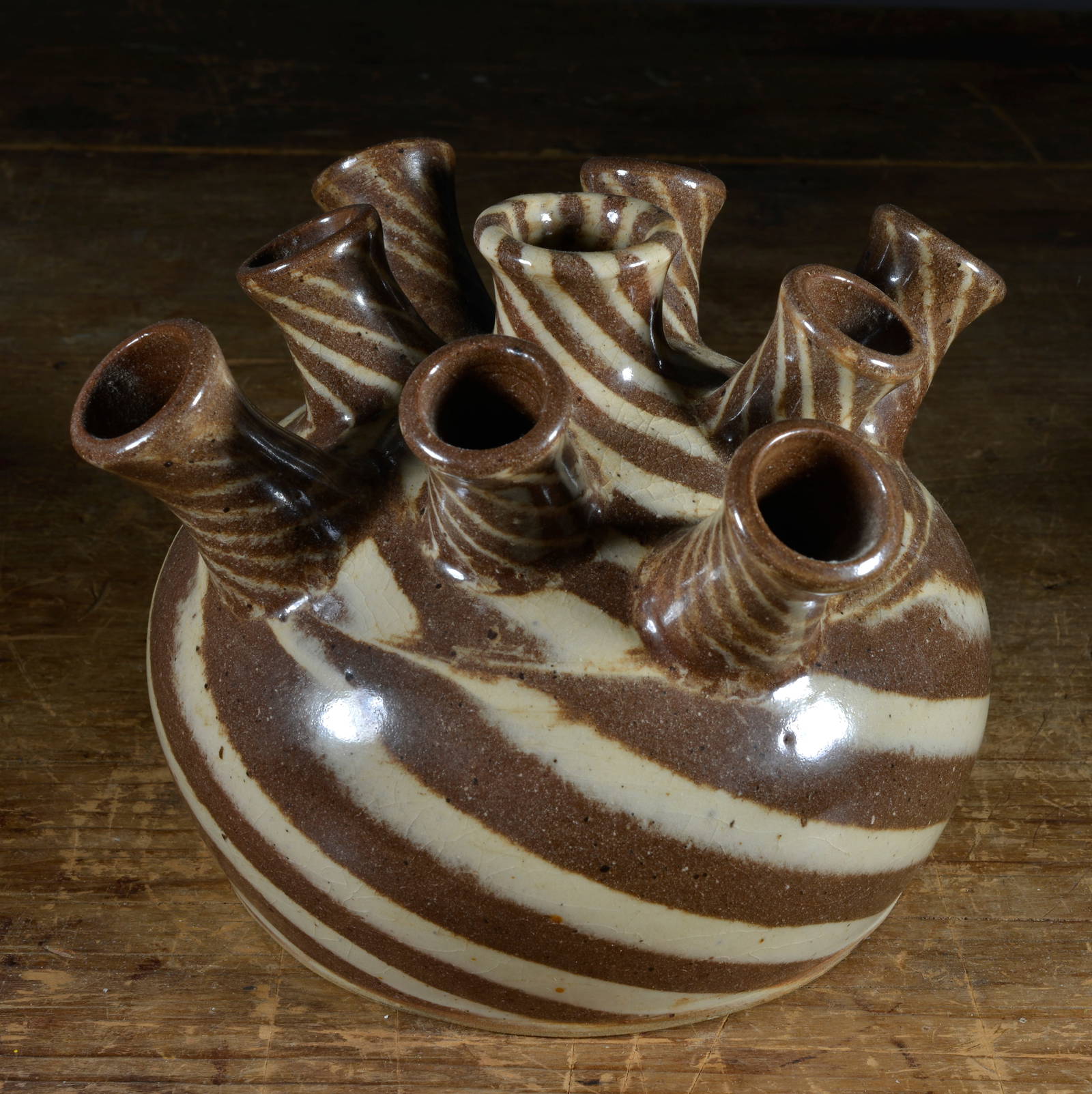 Charles Lisk Swirl Flower Frog Jug Auction