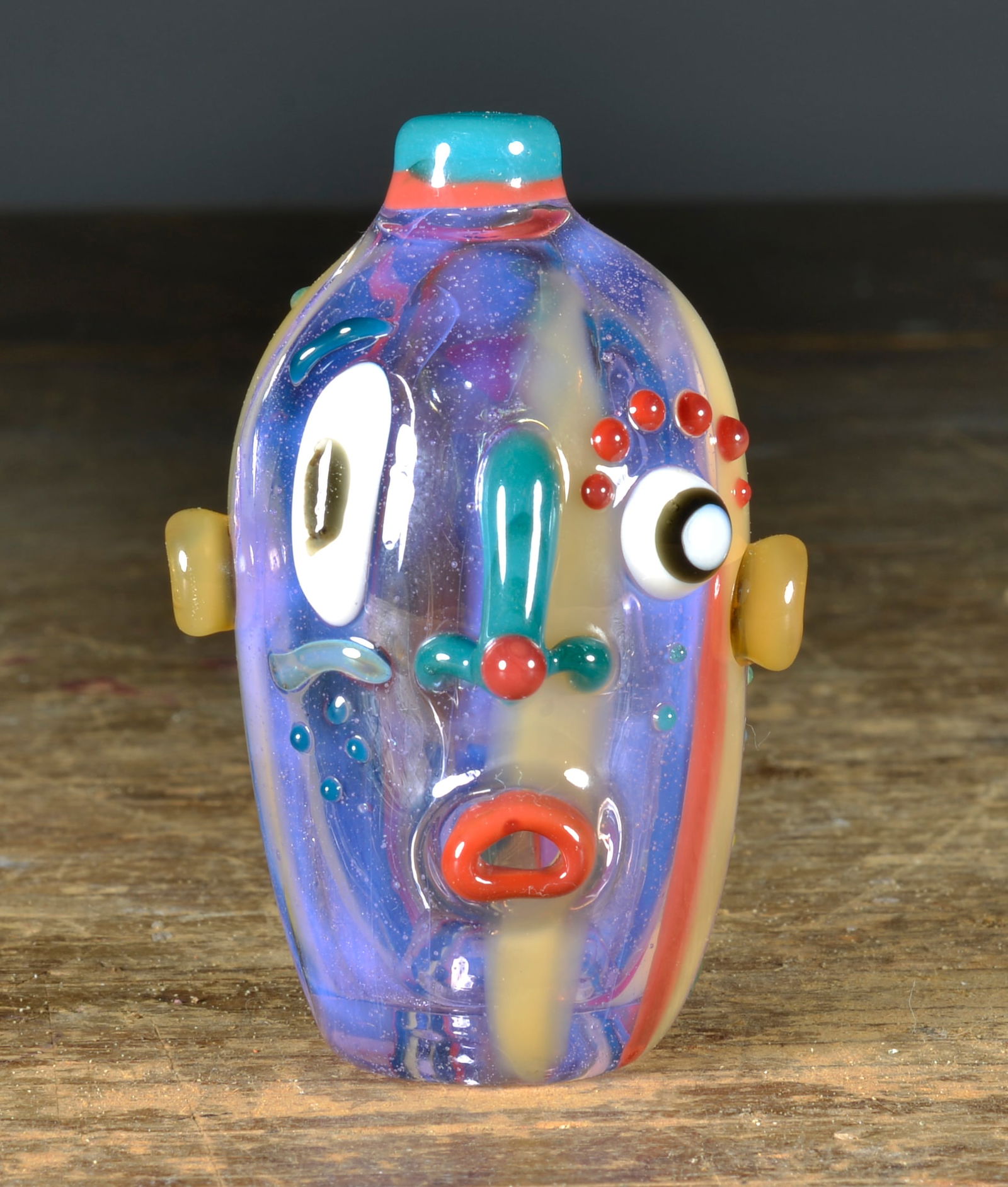 Johnny Hawkins Blown Glass Face Jug Auction