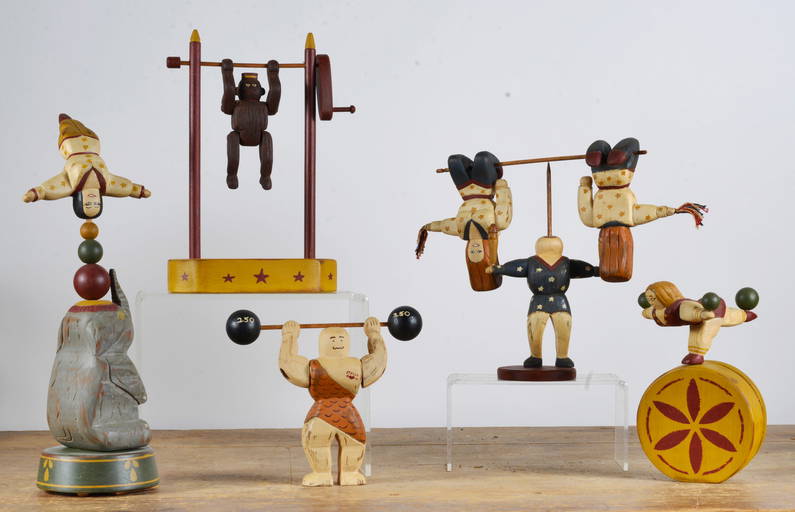 Wolf Creek Folk Art Carved Circus Figures