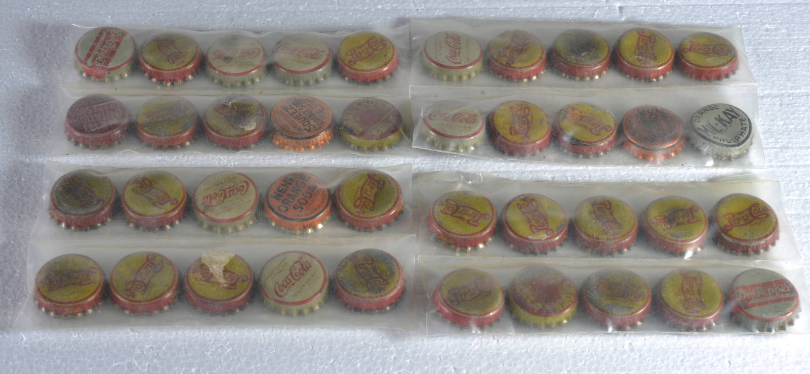 Collection Of 4 Packs Of Vintage Soda Pop Bottle Caps Auction