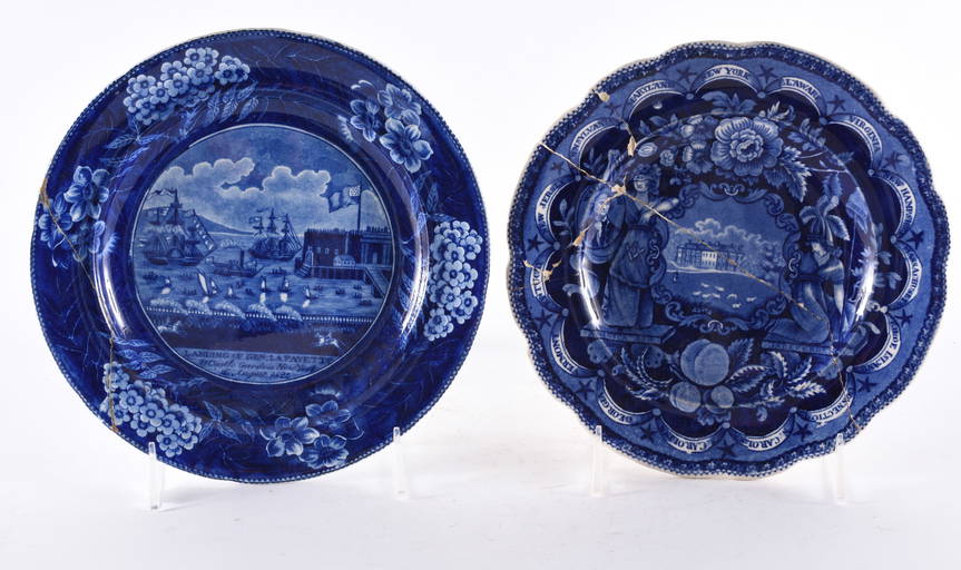 2 Historical Blue Clews Staffordshire Plates