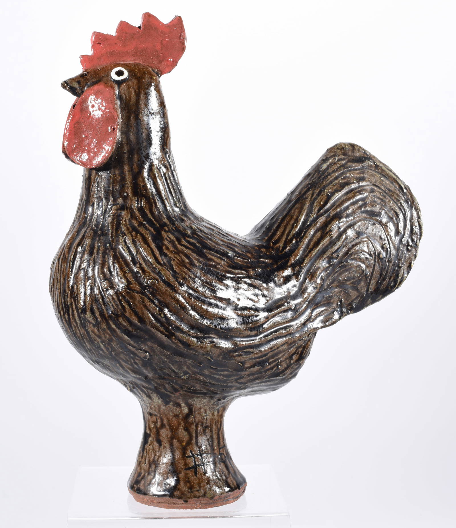 Jessie Meaders Folk Pottery Rooster Auction