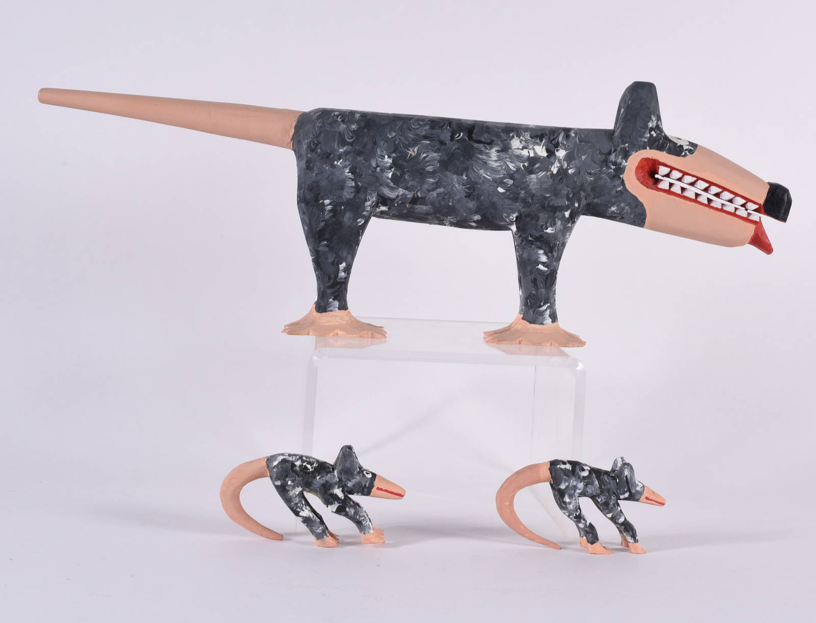 Minnie Adkins Folk Art Carved Posem Family Auction