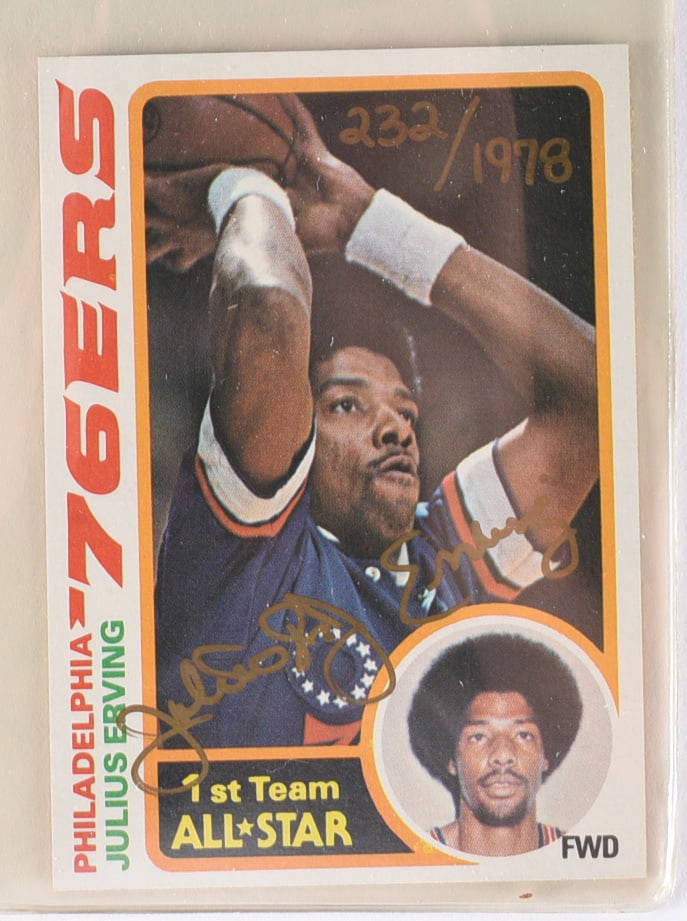 1978-79 Julius Erving Autograph Basketball Card Auction