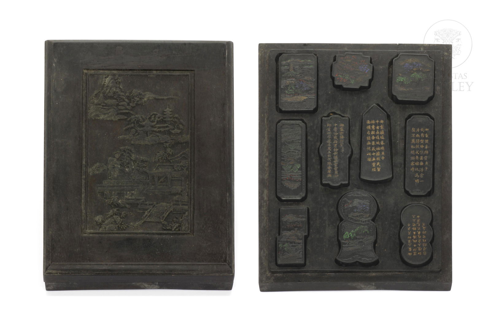 Group Of Ten Chinese Scholar's Ink Blocks, Early 20th Century