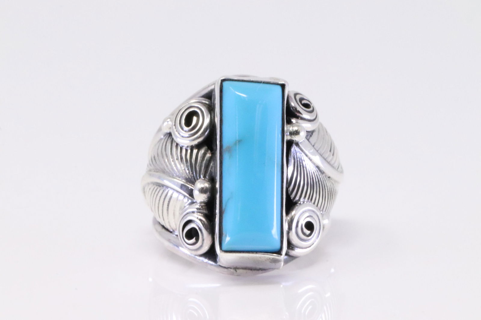 Native America Navajo Handmade Sterling Silver Turquoise Ring By ...