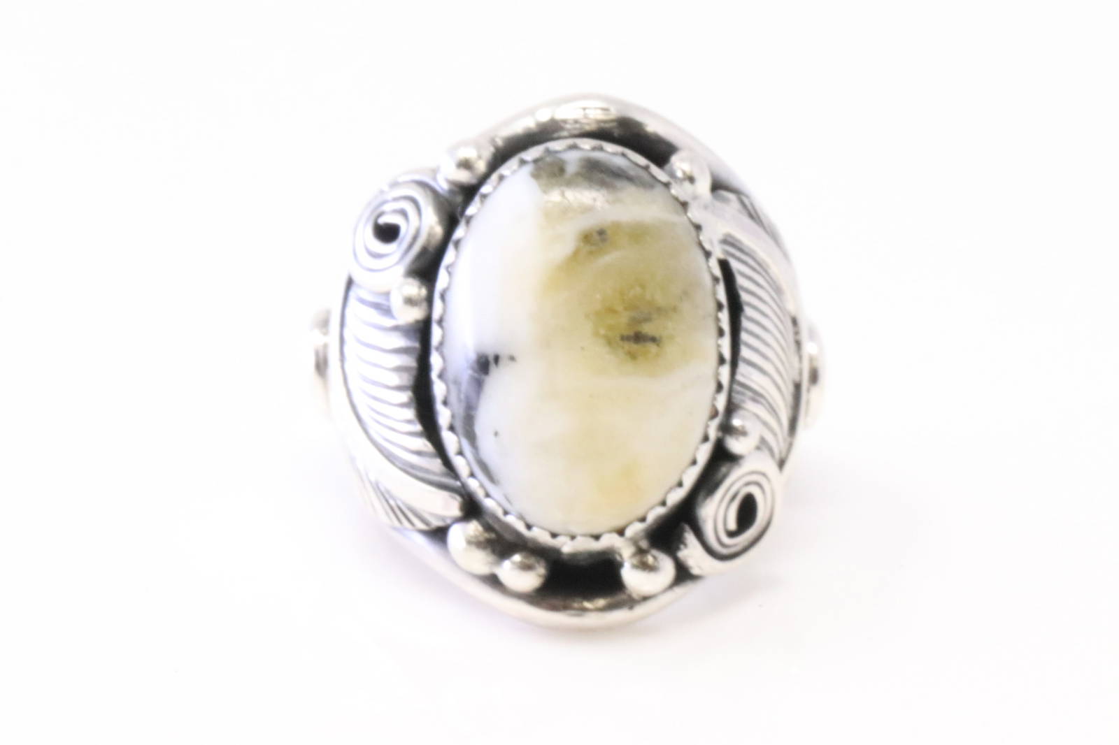 Native America Navajo Sterling Silver White Buffalo Ring By Darrell ...