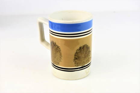 Antique Mochaware Banded Tankard
