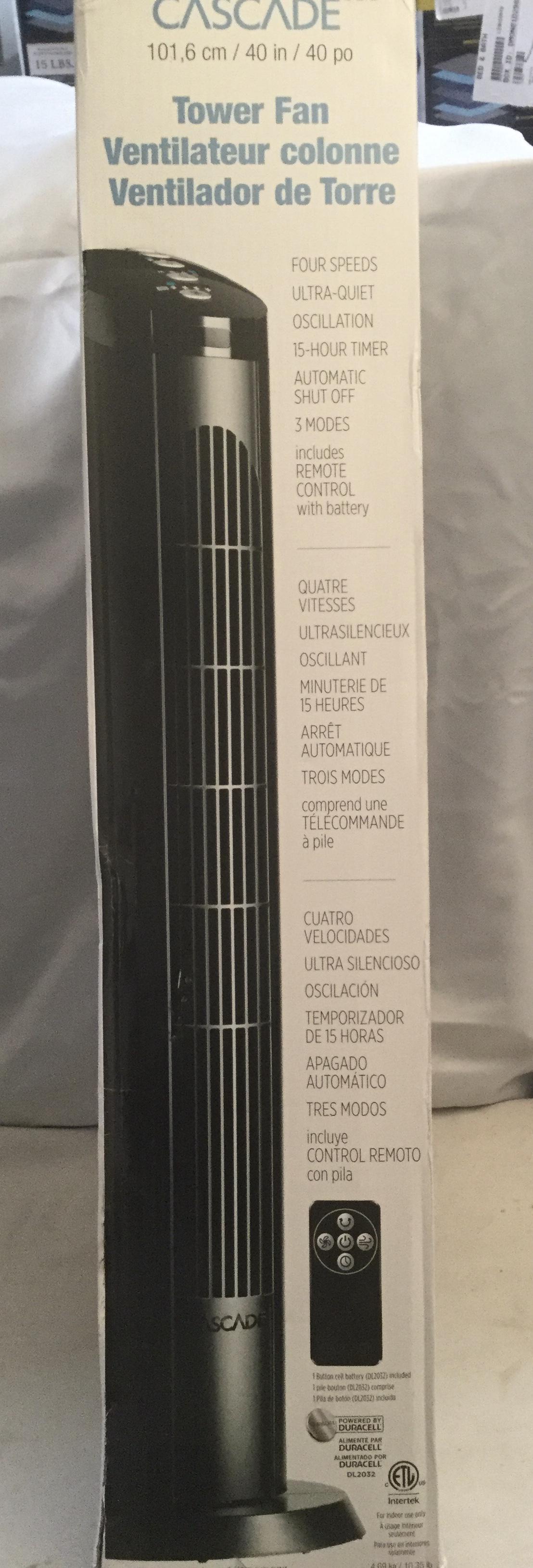 Tower Fan by Cascade 40 inches Tall - Feb 24, 2020 | Serenity Market in NJ