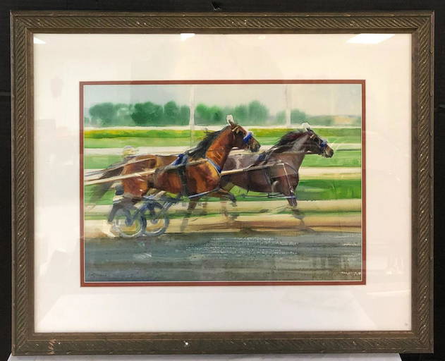 Listed Artist Susan Dorazio 'trotting Horses'