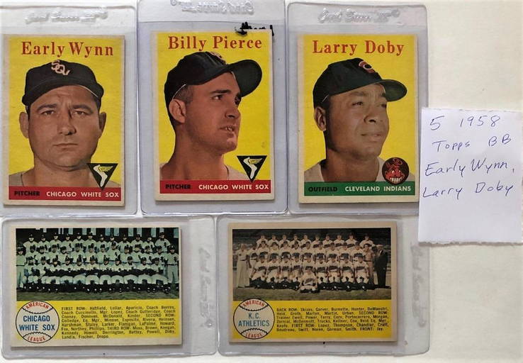 Lot 5 Topps 1958 Baseball Cards