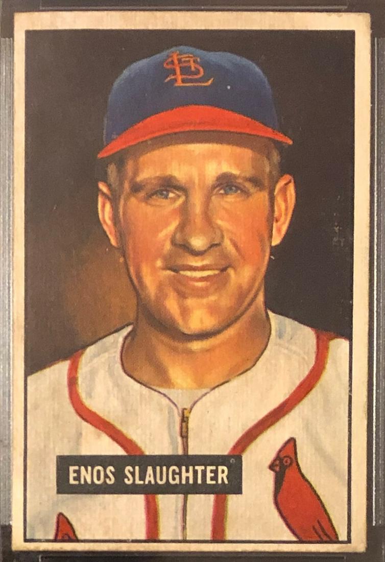 1951 Bowman Hof Enos Slaughter Baseball Card