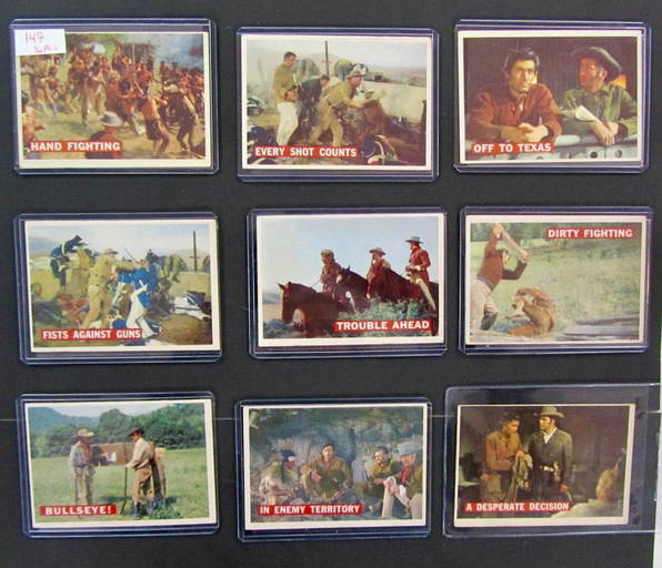 Lot 16 Topps 1956 Davy Crockett Trade Cards