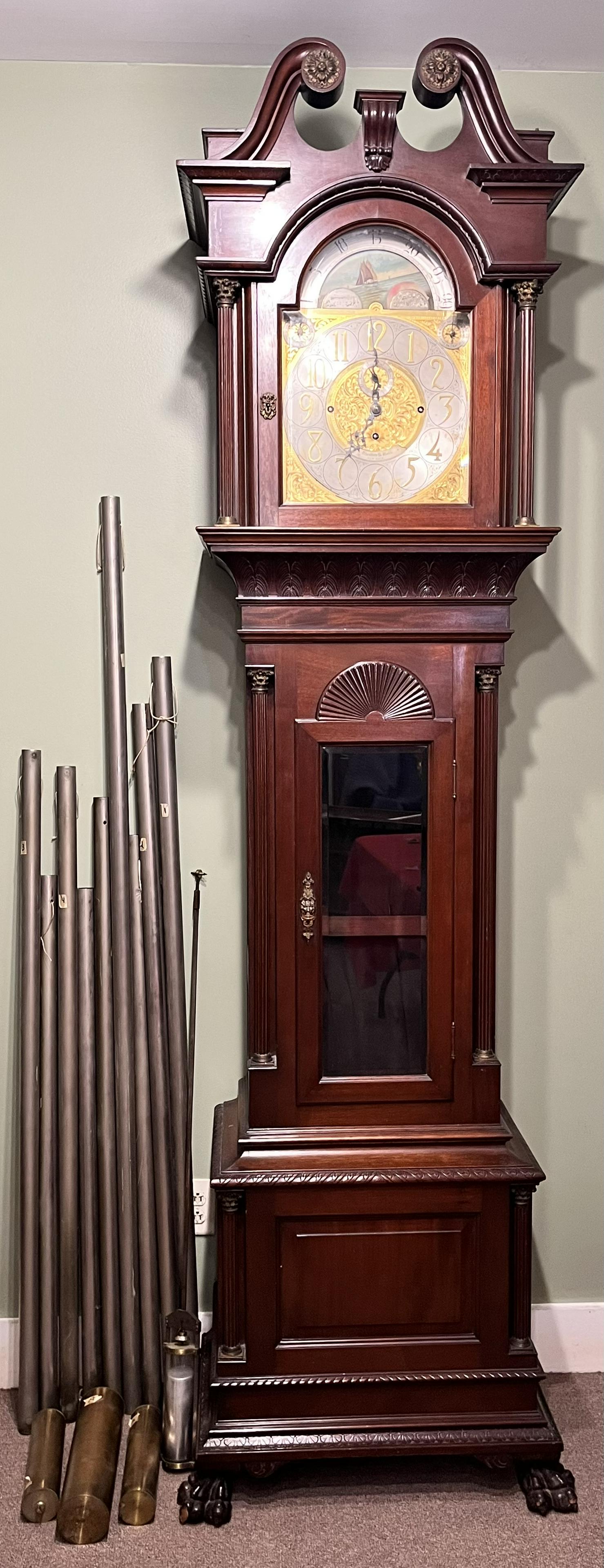 WALTER DURFEE 9 TUBE MAHOGANY GRANDFATHER CLOCK - Dec 11, 2021 | Heart ...