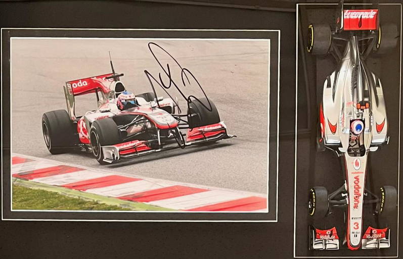 Shadow Box W/ Signed Photo & Replica Car