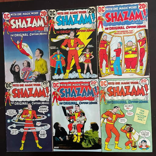 Lot 6 Vintage Shazam Comic Books