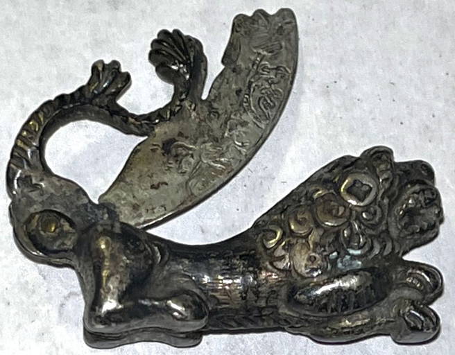 Antique Chinese Sterling Silver Foo Dog Opium / Cigar Cutter