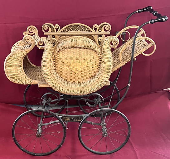 ELABORATE VICTORIAN WICKER BABY STROLLER (#0211) on Feb 26, 2023 ...