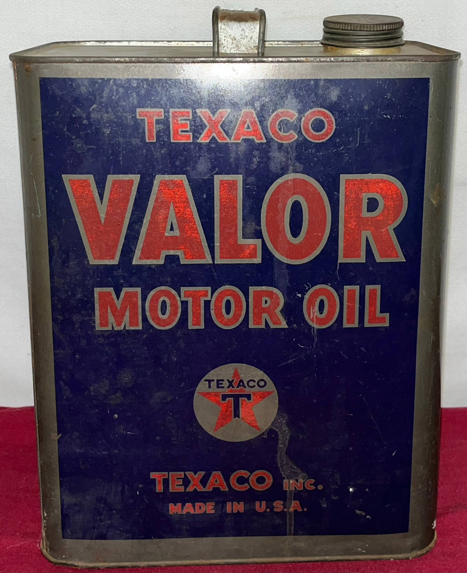 Vintage Texaco Valor 2 Gal. Motor Oil Advertising Can Auction