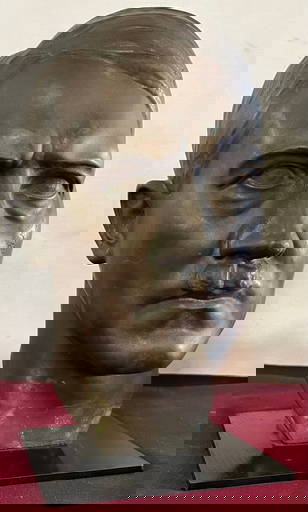 Artist Signed Bronze Head / Bust Of German Nazi Hitler "h. Retzbach"