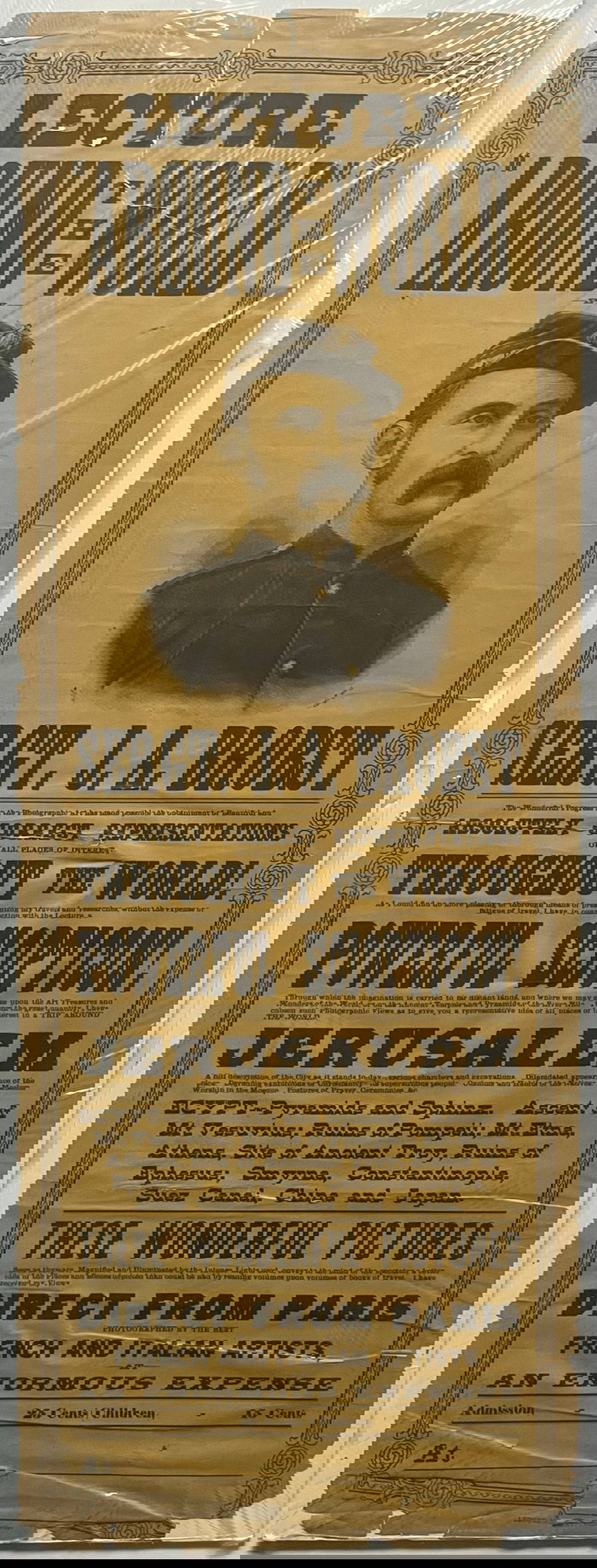 Original Advertisement Poster "lecture Around The World" Auction