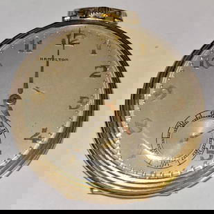 Hamilton Pocket Watch W/ 14k Gold Filled Keystone Case Auction