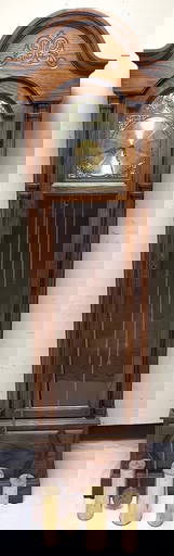 Oak Cased Weight Driven Grandfather Clock