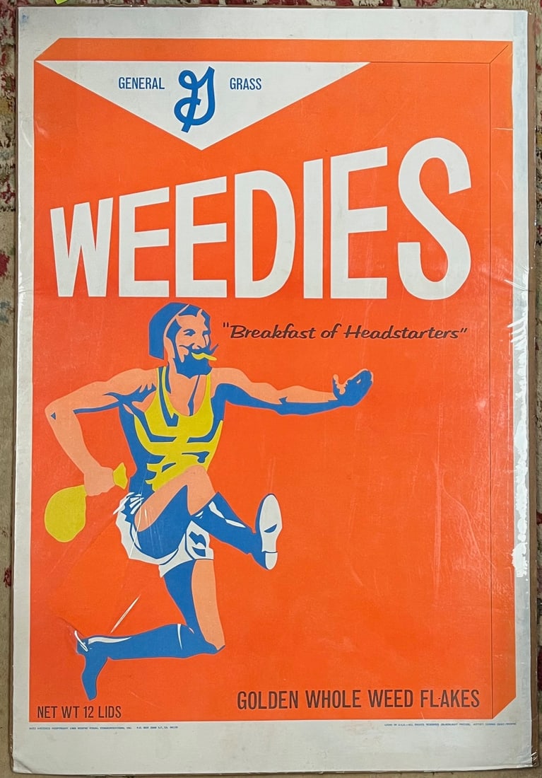 1969 Dennis Dent "weedies Breakfast Of Headstarters" Poster Auction